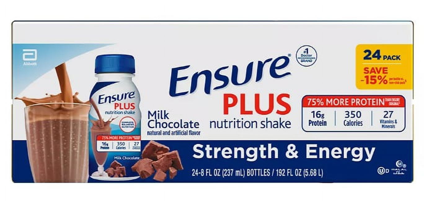 Ensure Plus Milk Chocolate Nutrition Shake, 24 pk./8 fl. oz. - Walmart ...