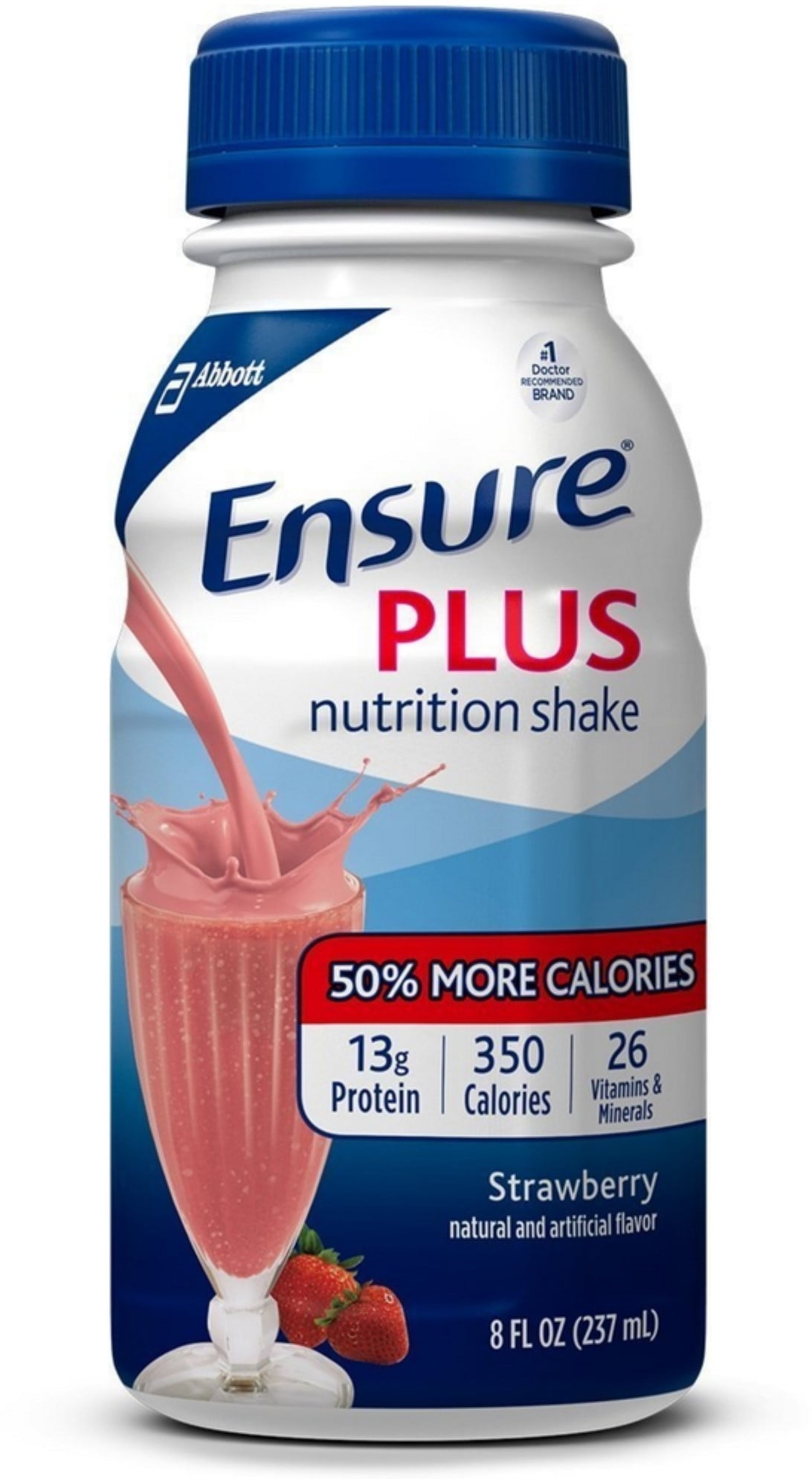 Ensure Plus Nutrition Shake, Strawberry 8 oz bottles (case of 24 ...