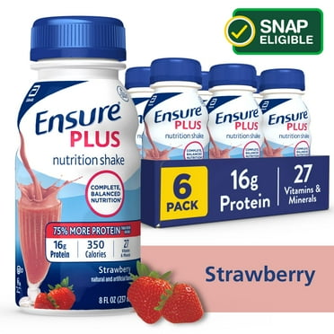Equate Nutritional Shake Plus, Strawberry, 8 fl oz, 24 Count - Walmart.com
