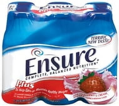 Ensure Plus Strawberries & Cream with Fiber, 8 oz - Pack of 24 ...