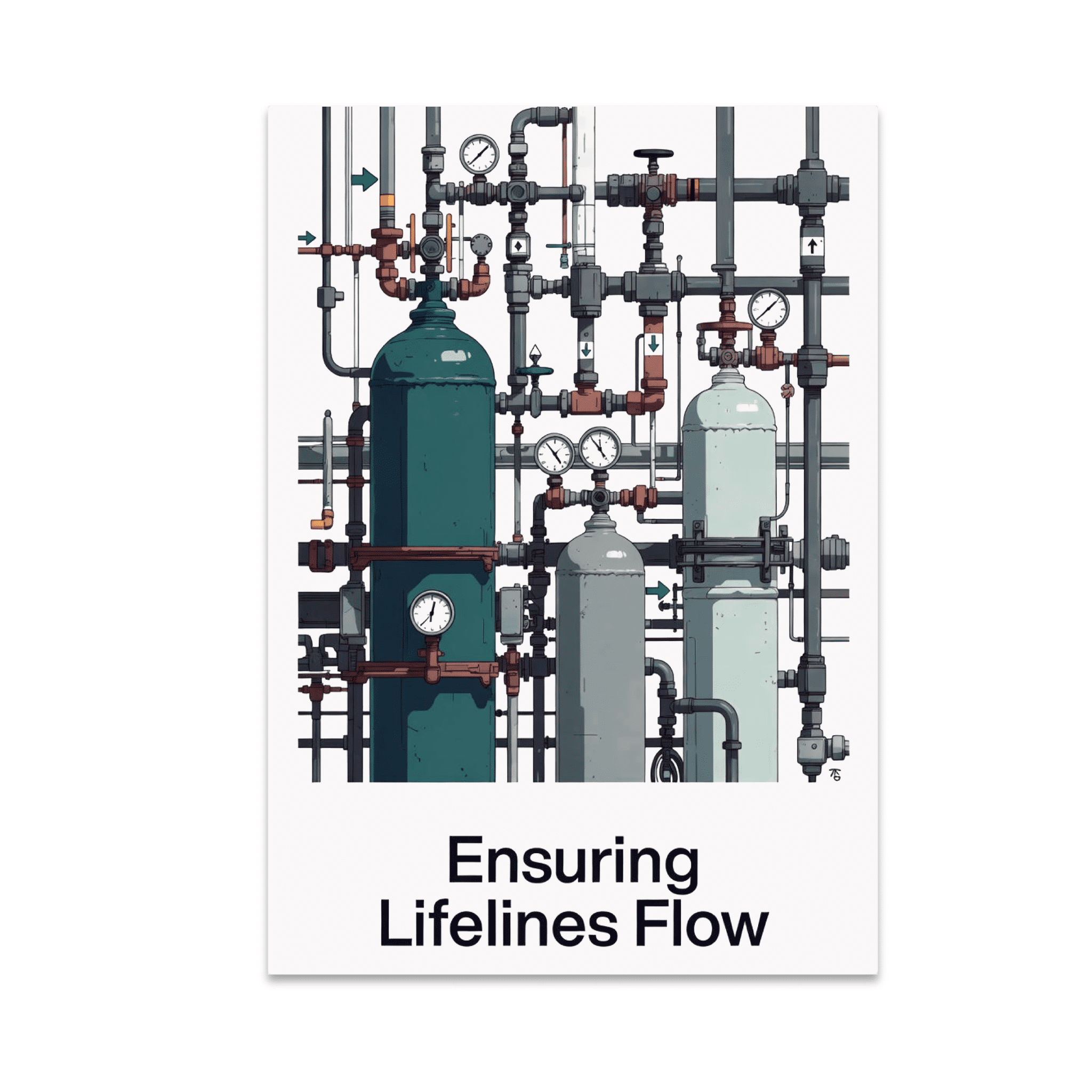 Ensuring Lifelines Flow - Medical Gas Installer - 13x19 Poster Print ...