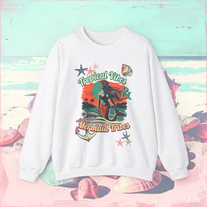 Ensy Attire-WM161 NEW BRAND, women's sweatshirt, Tropical Mermaid ...