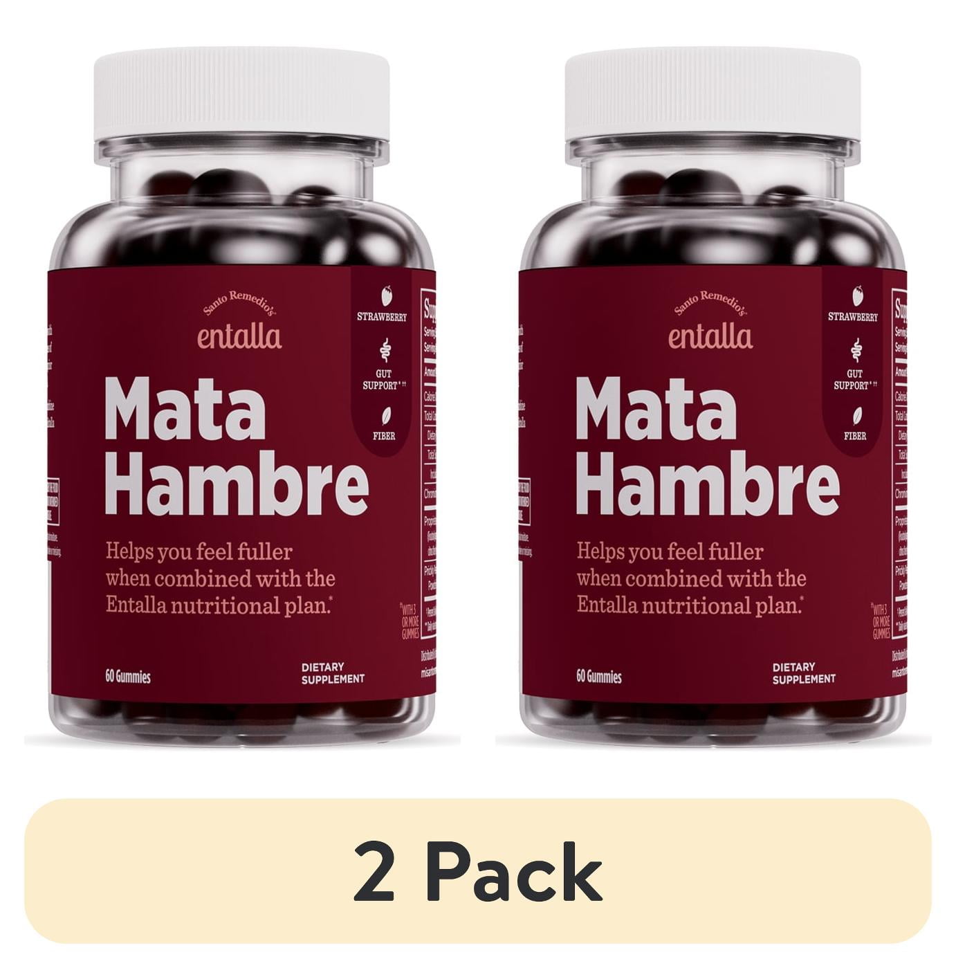 (2 pack) Entalla Mata Hambre, Gummy, Strawberry Flavor, Dietary ...