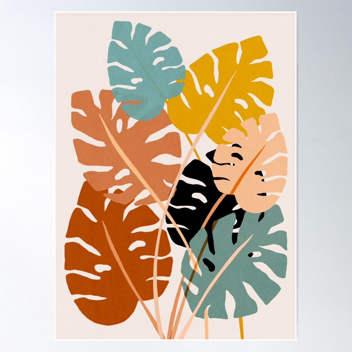Entangled leaves - neutrals Poster, 12x18 UNFRAMED - Walmart.com