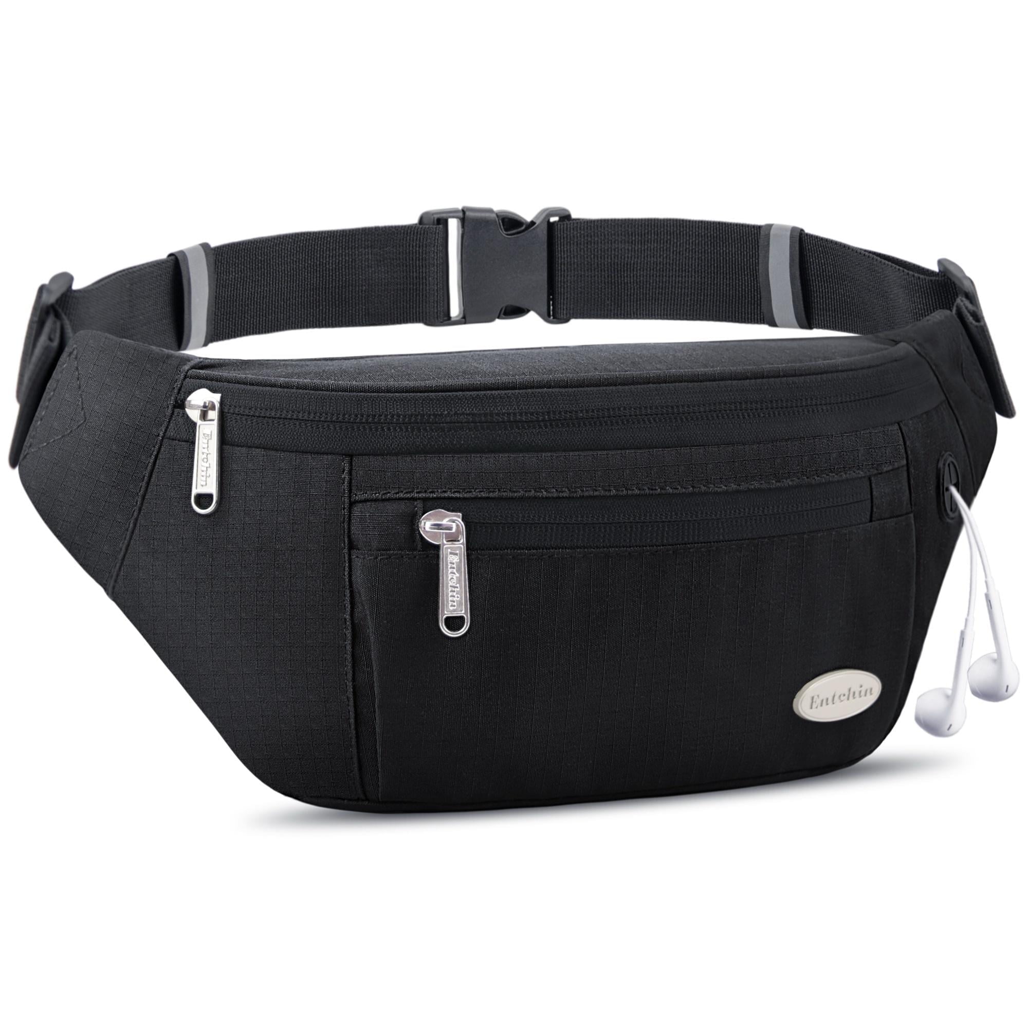 Entchin Fanny Pack for Women Men with 4 Pockets Fabric Waist Pack ...