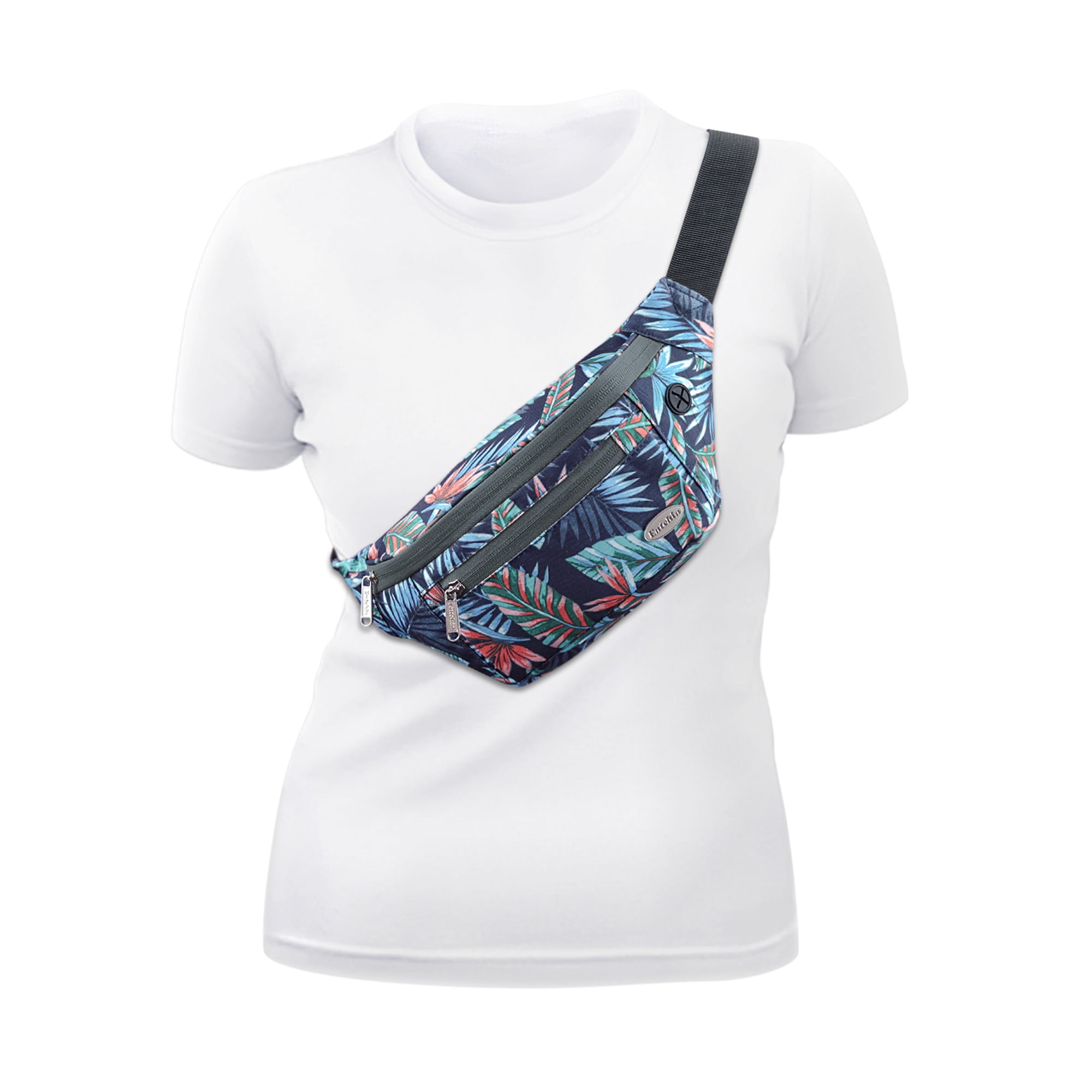 Entchin Fanny Pack for Women Men with 4 Pockets Waist Pack Crossbody ...