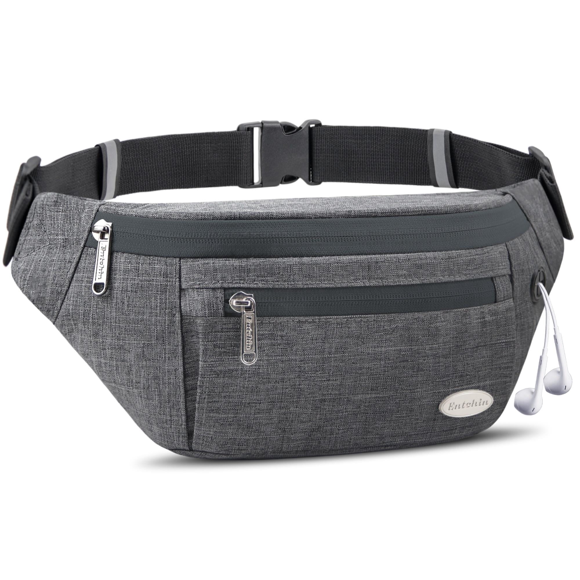 Entchin Fanny Pack for Women Men with 4 Pockets Fabric Waist Pack ...