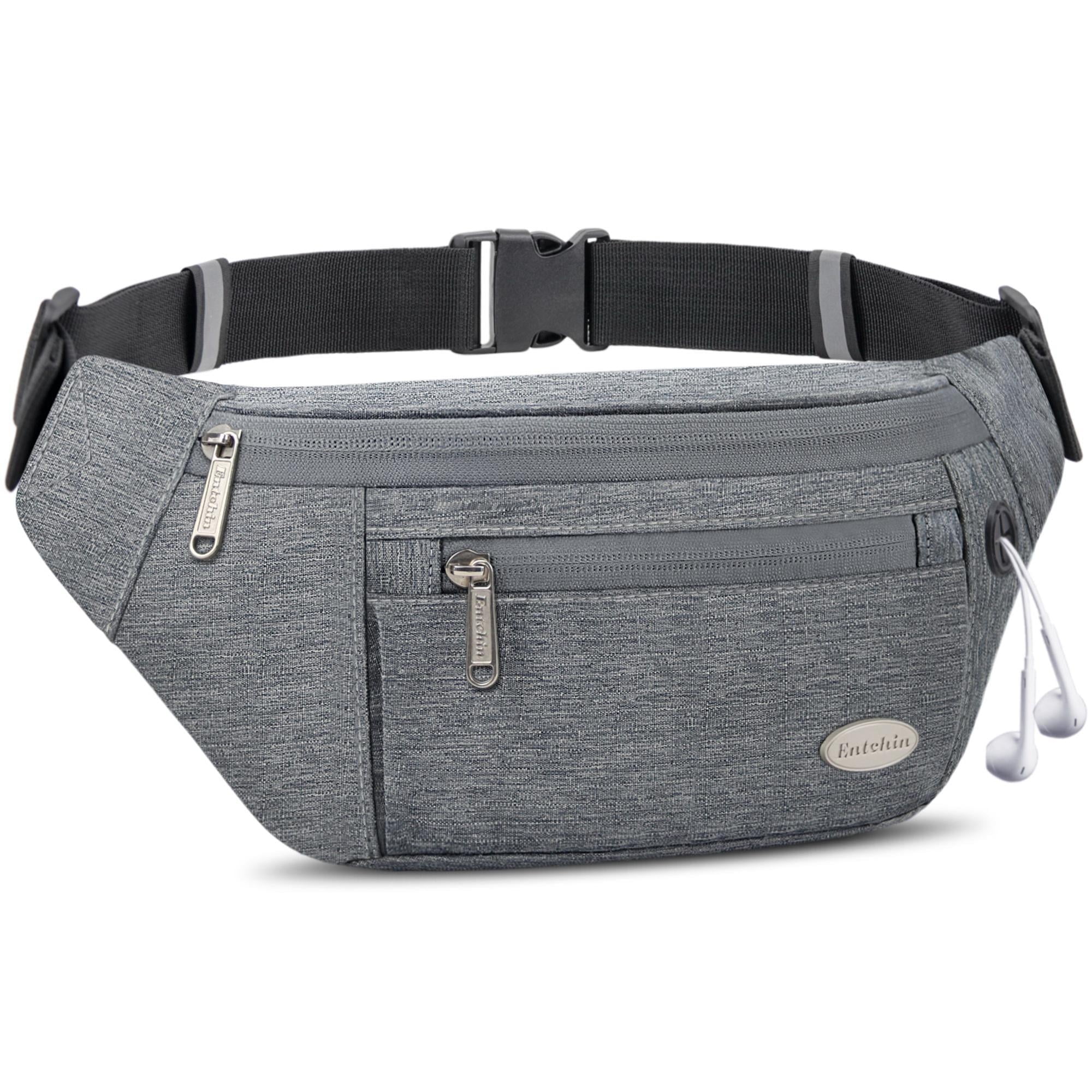 Entchin Fanny Pack for Women Men with 4 Pockets Fabric Waist Pack ...