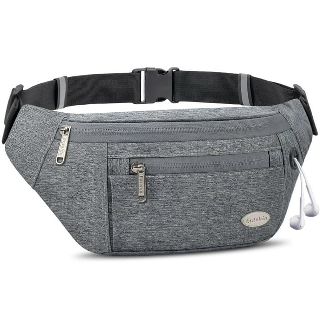 Entchin Fanny Pack for Women Men with 4 Pockets Fabric Waist Pack ...