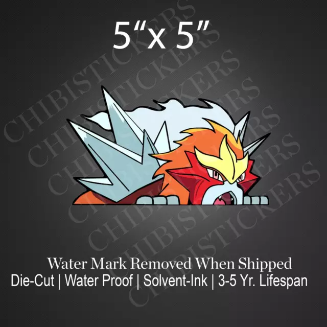 Entei Fire Pokemon Legendary Anime Sticker Vinyl Sticker Waterproof ...
