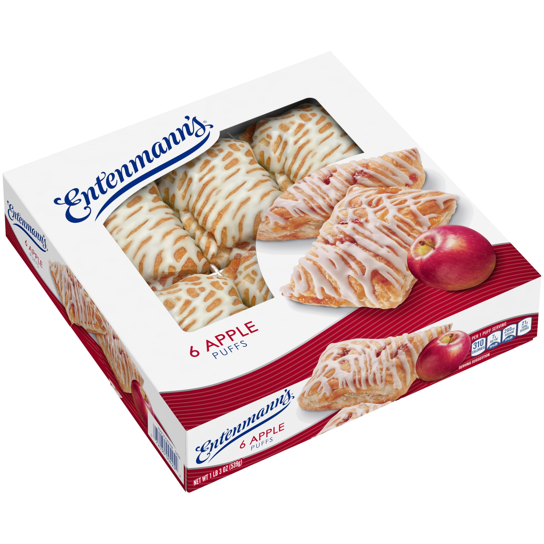 Entenmann's Apple Puffs, 6 count, Pastries, 19 oz Box - Walmart.com