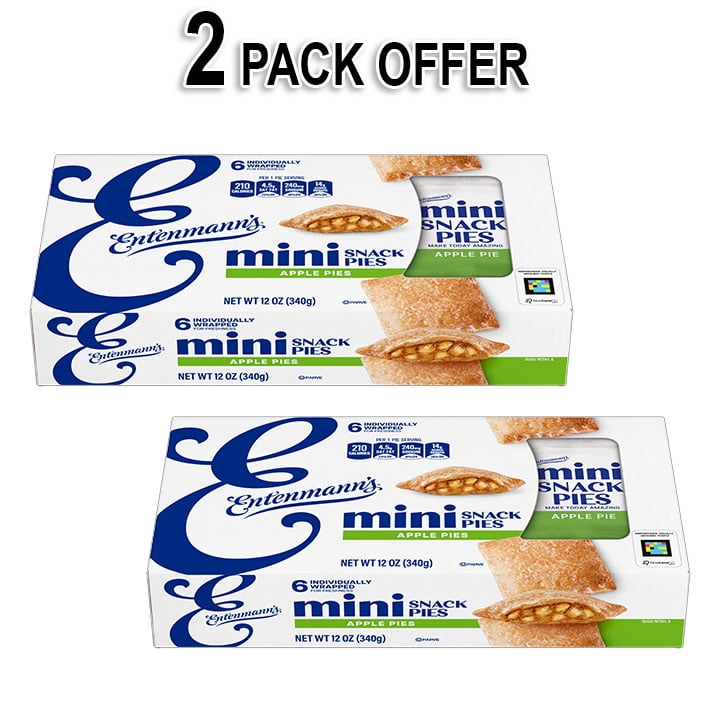 Entenmann's Apple Snack Pies, 6 Count, Mini Pies, 12 oz (2 Boxes Offer ...