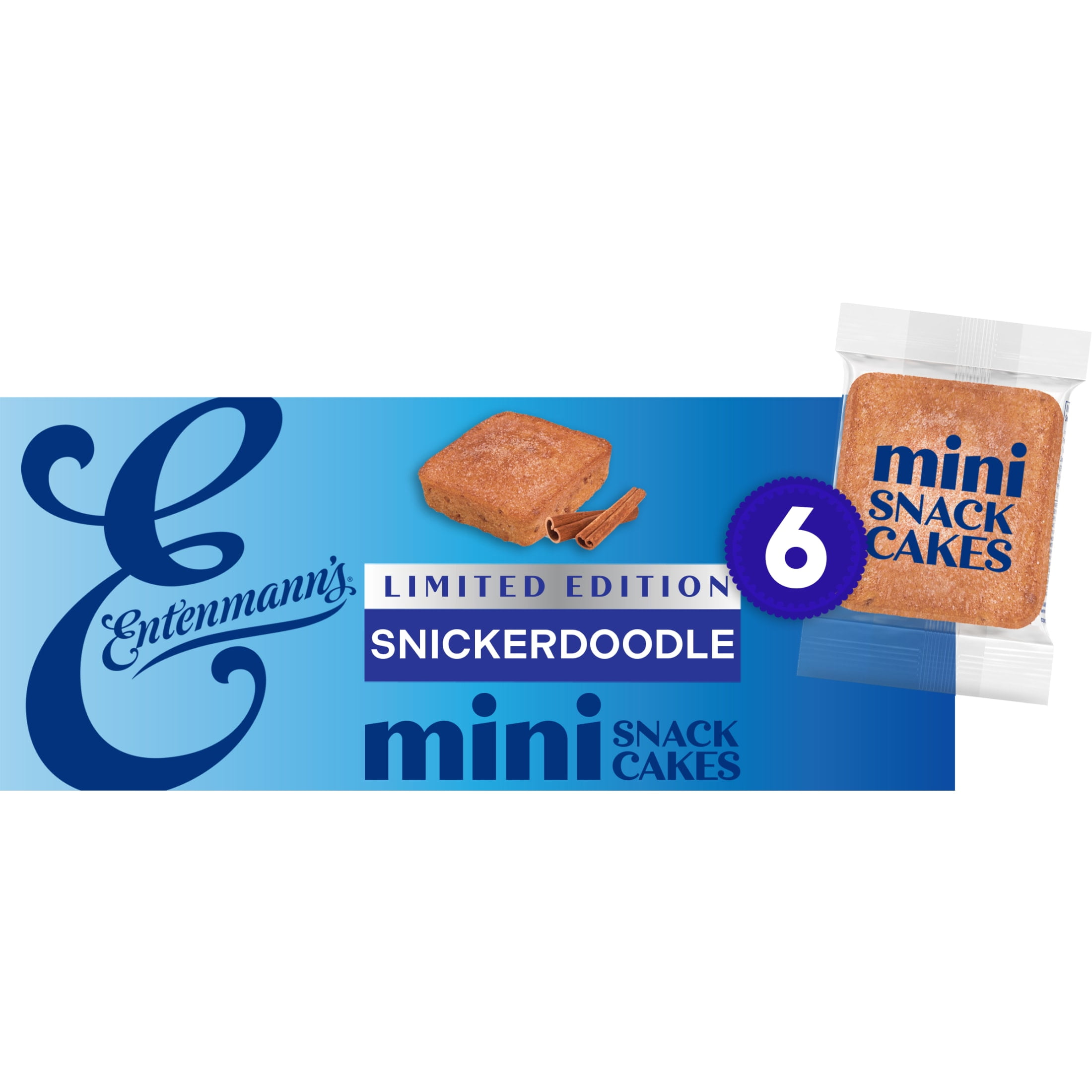 Entenmann's Baker's Delights Snickerdoodle Cakes, 6 packs, Cinnamon ...