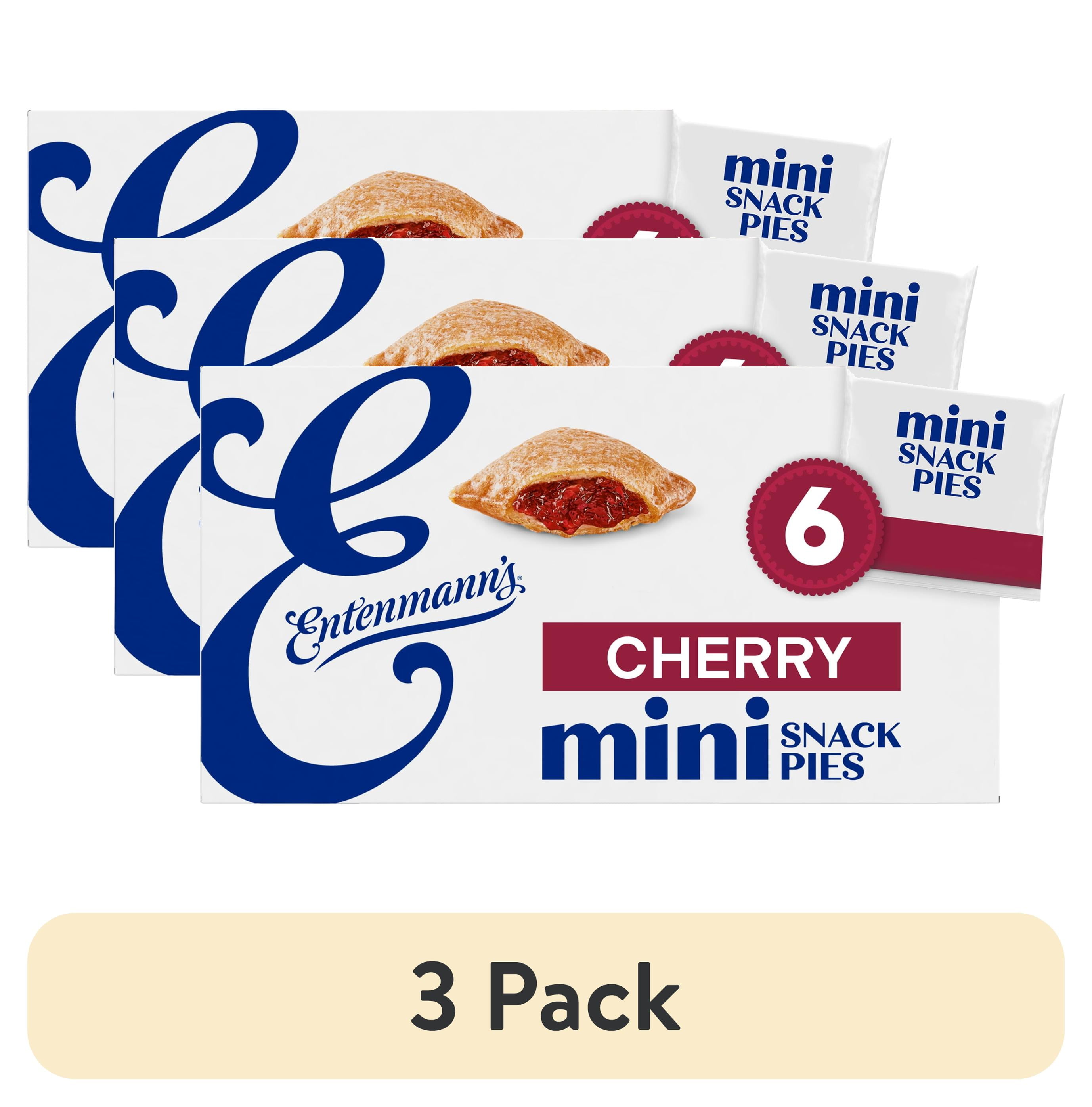 (3 pack) Entenmann's Cherry Snack Pies, 6 packs, Mini Pies, 12 oz Box ...