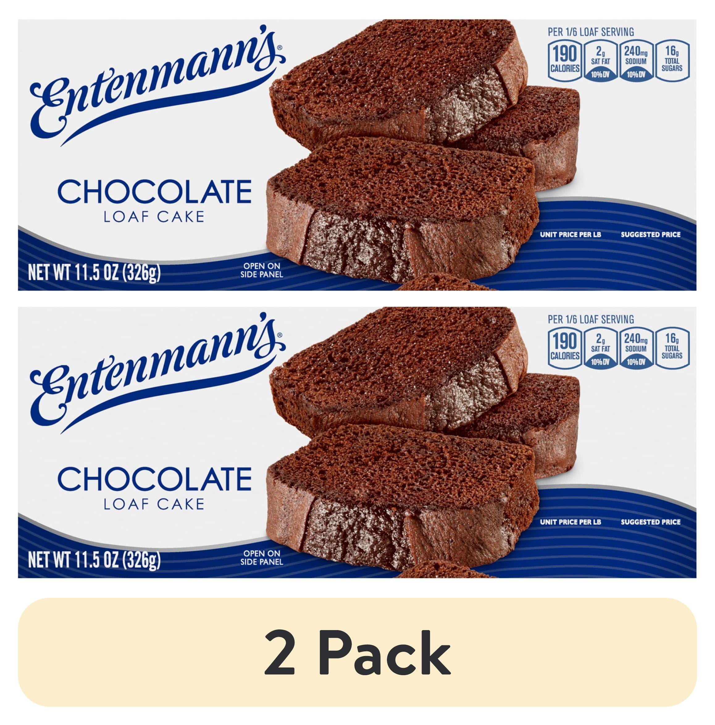 (2 pack) Entenmann's Chocolate Loaf Cake, 11.5 oz, Loaf Cake, Box ...