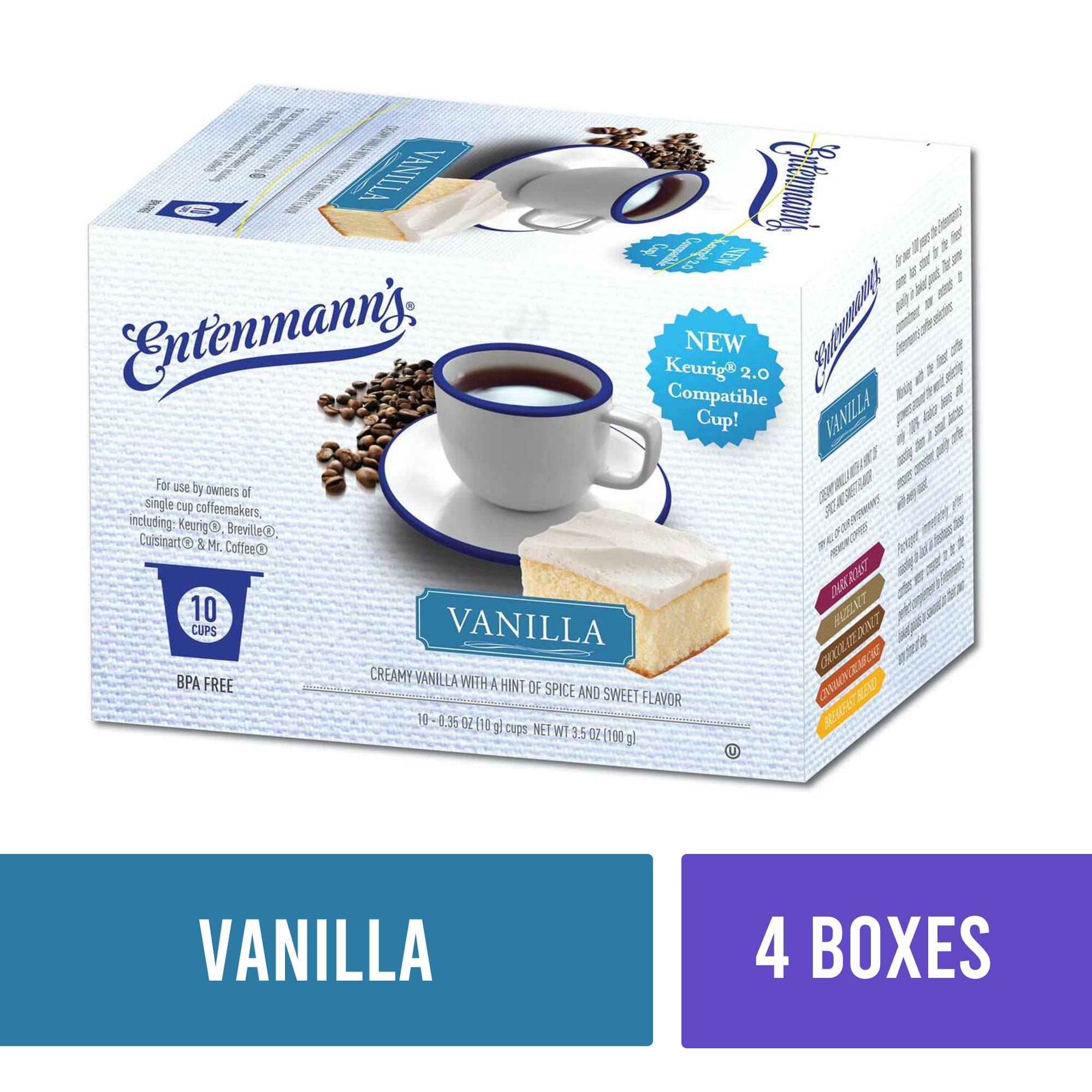 Entenmann's Coffee K-Cups For Keurig Vanilla (4 Boxes 10 Cups Each ...