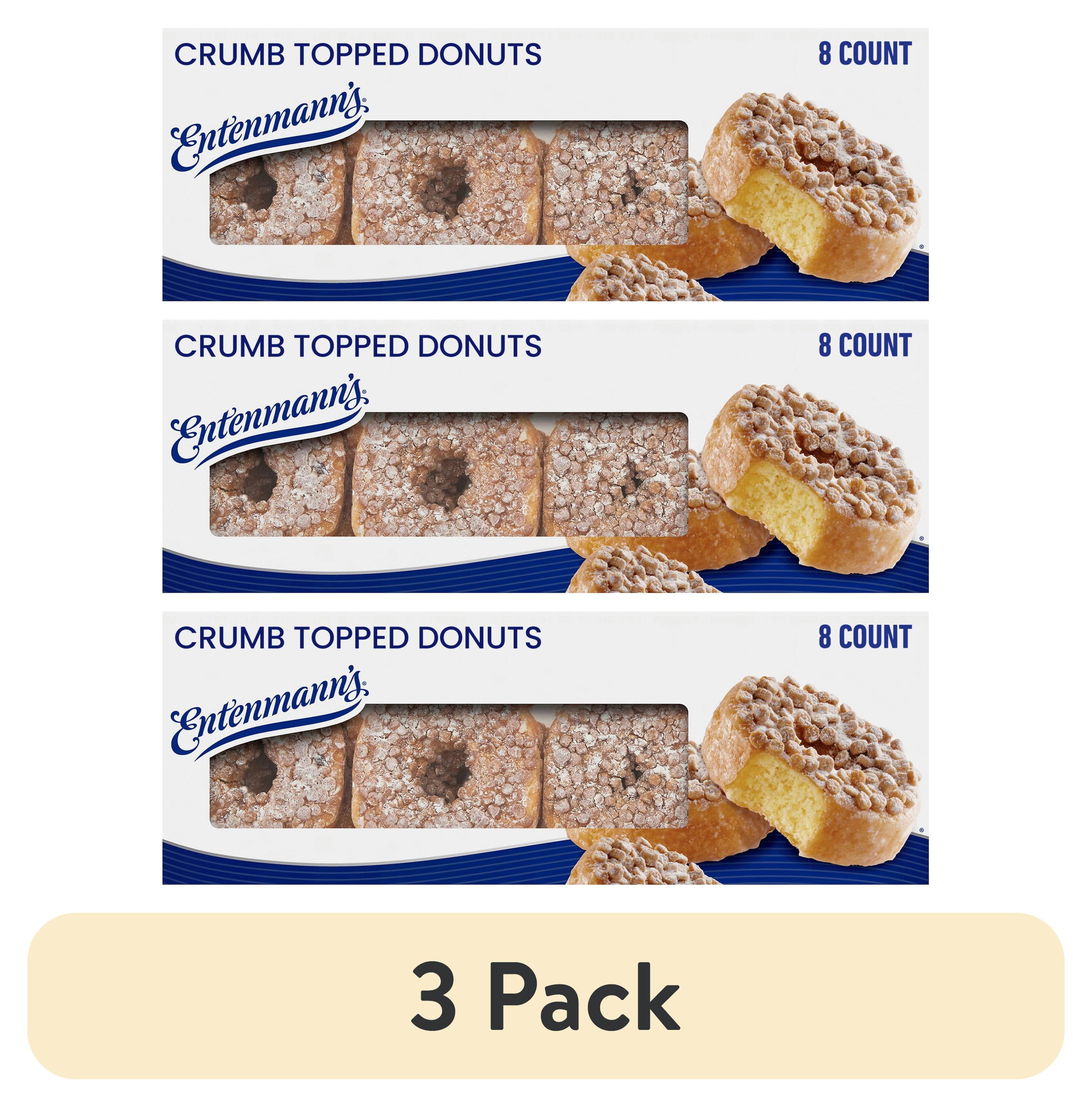 (3 pack) Entenmann's Crumb Topped Donuts, 8 count, Glazed Donuts, 15.5 ...