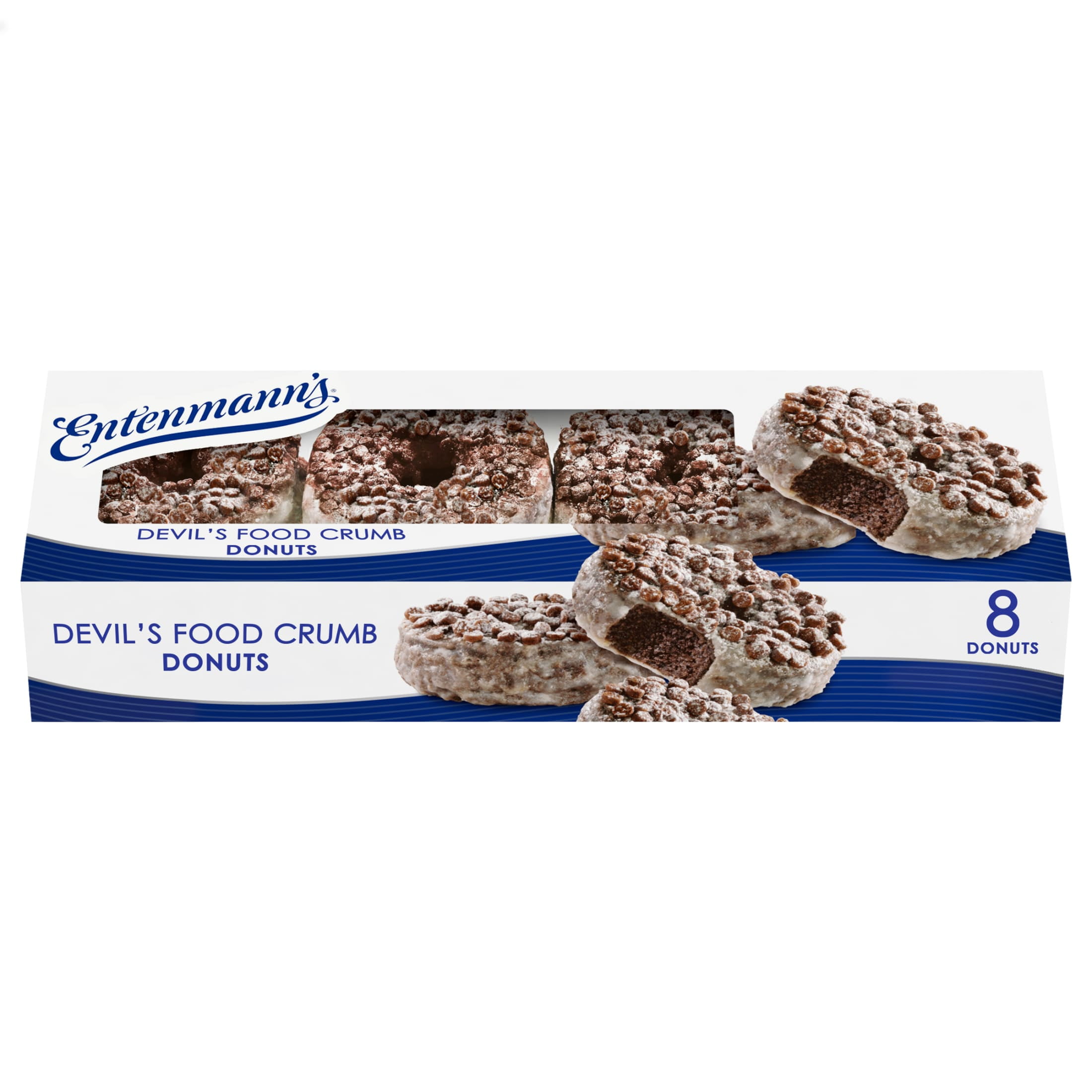 Entenmann's Devil's Food Crumb Donuts, 8 count, Chocolate Donuts, 16.5 ...