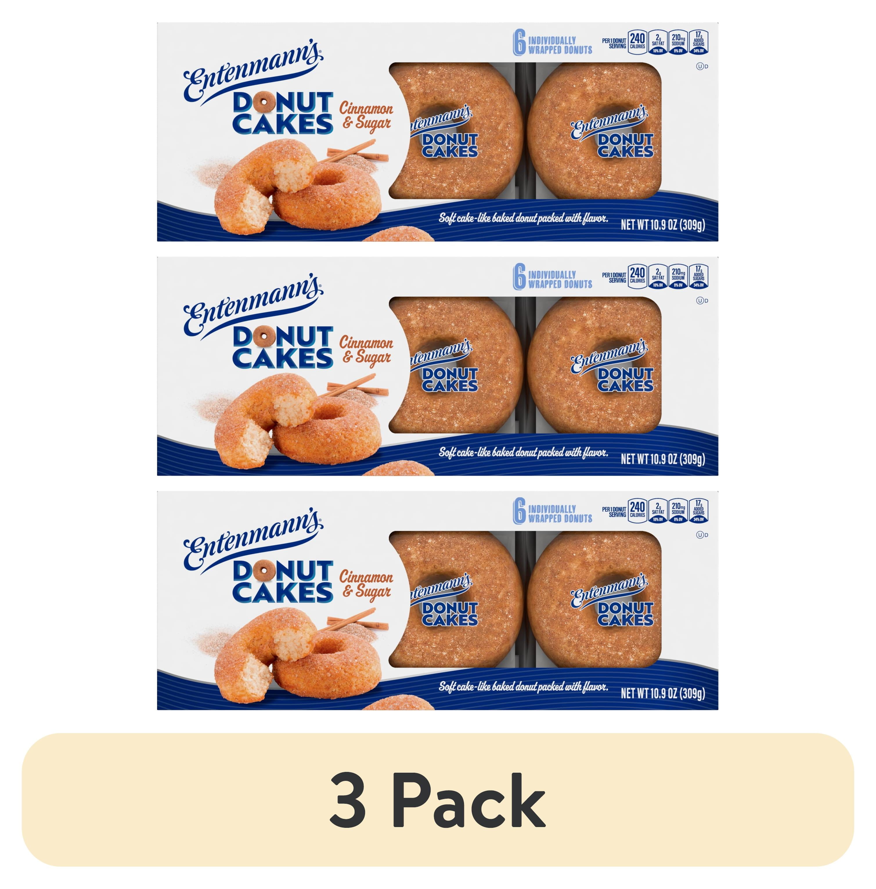 (3 pack) Entenmann's Donut Cakes Cinnamon and Sugar Cake, 6 packs ...