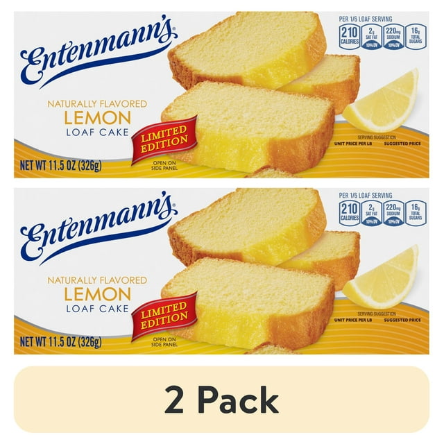 (2 pack) Entenmann's Lemon Loaf Cake, 11.5 oz, Loaf Cake, Box - Walmart.com