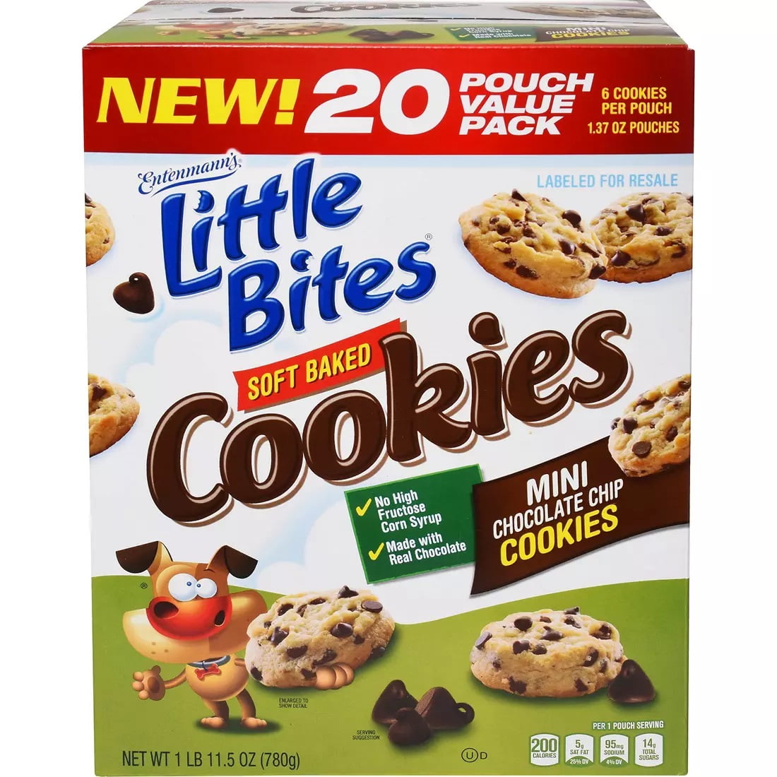 Entenmann's Little Bites Mini Chocolate Chip Cookies, 20 ct./1.375 oz ...