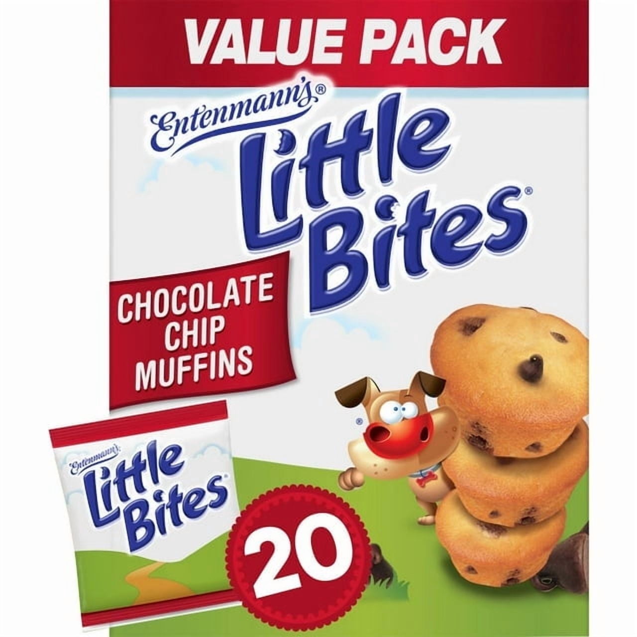 Entenmann's, Little Bites Chocolate Chip Muffins, 20 Pouches, Snack ...