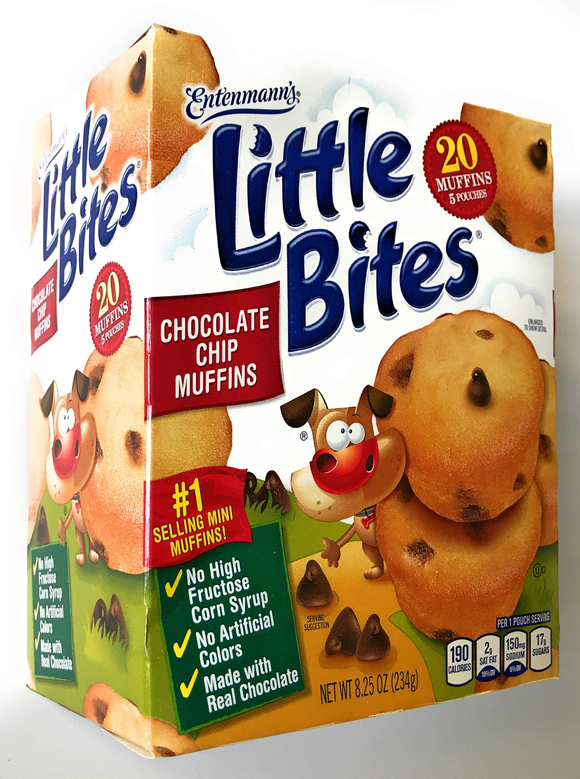 B&B Little Bites Mini Muffins, Chocolate Chip, Bite Size, 5 Pouches, 20 ...