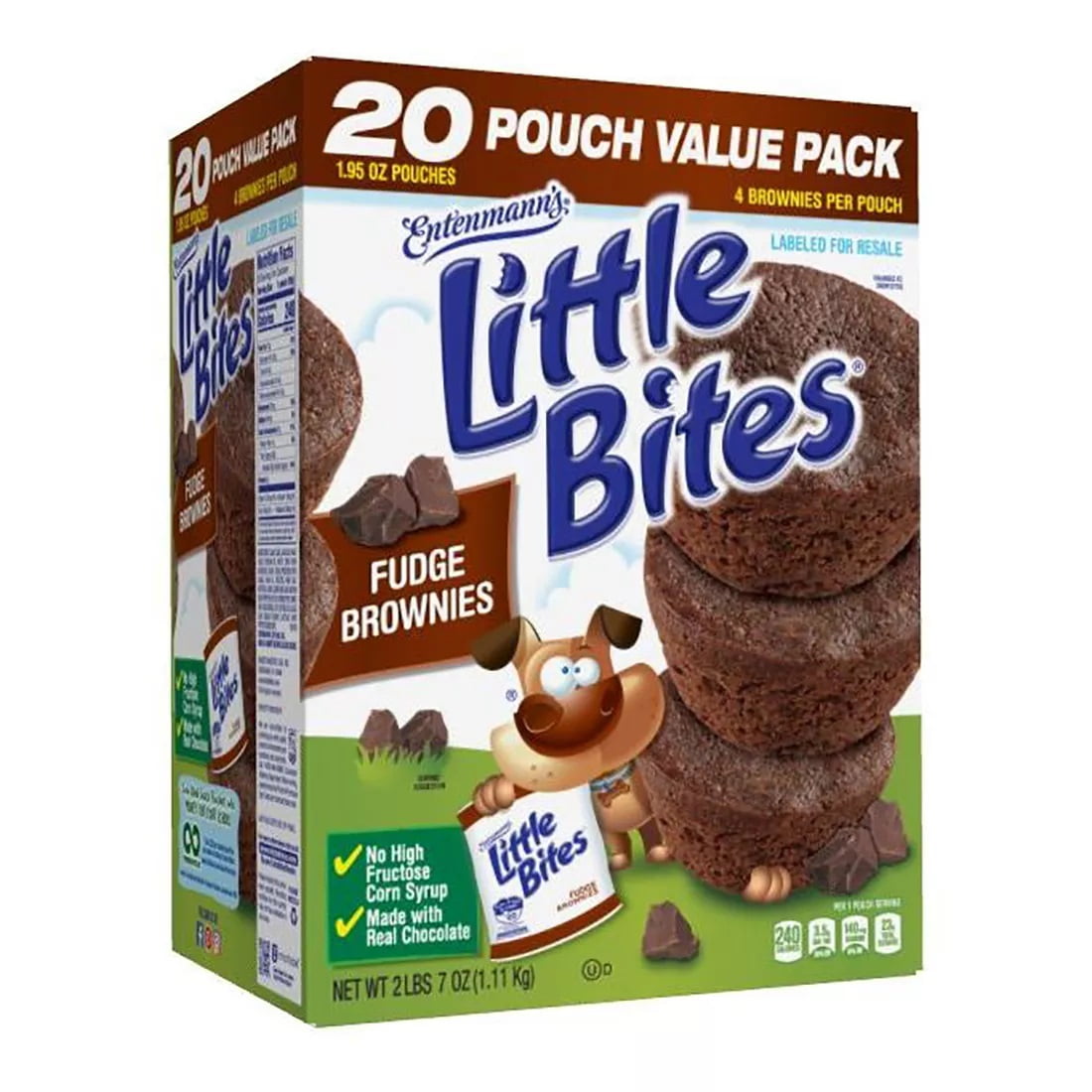 Entenmann's Little Bites Fudge Brownies, 20 Pouches, 80 Mini Muffins ...
