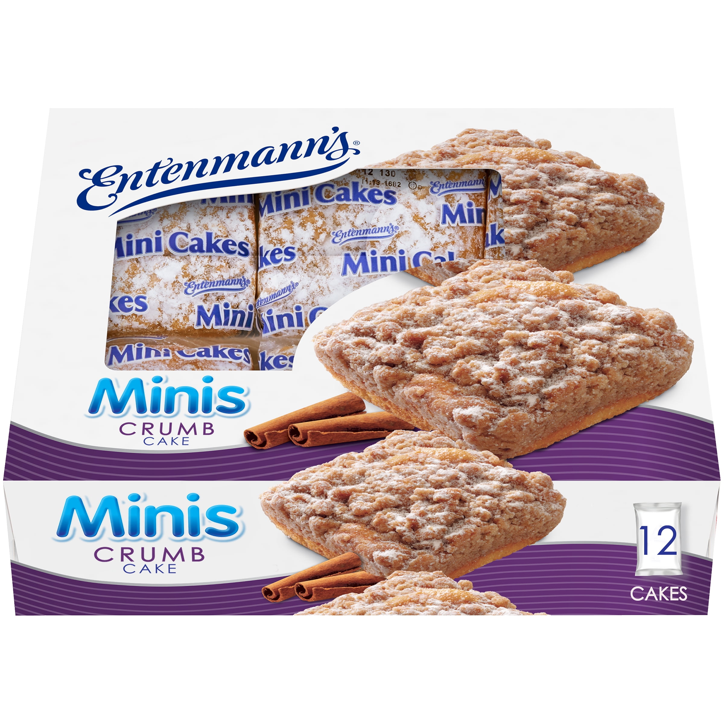 Entenmann's Minis Crumb Cakes, 12 Individually Wrapped, Cinnamon Snack ...