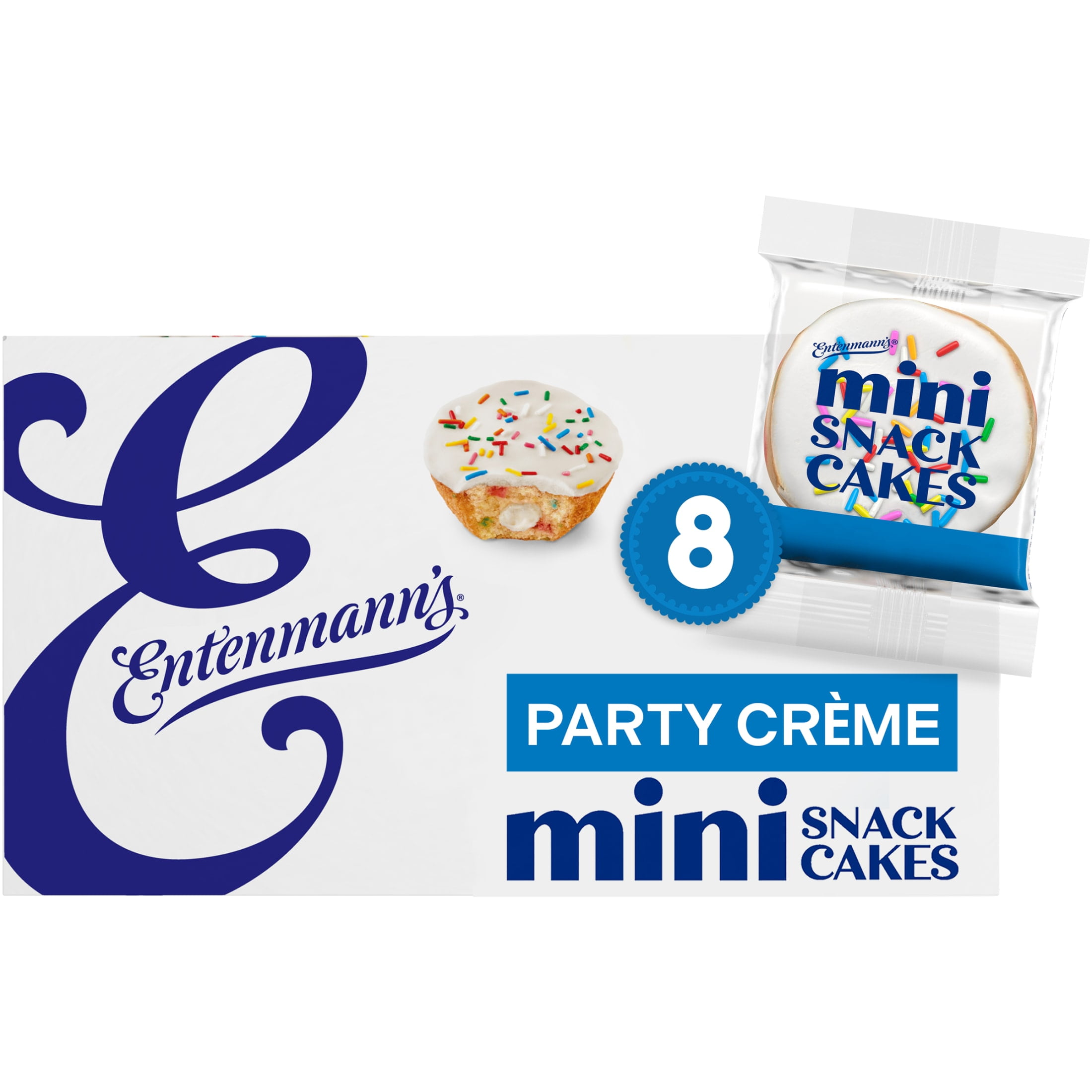 Entenmann's Mini Party Creme Filled Cupcakes, 8 packs, Sugar, 12.7 oz ...