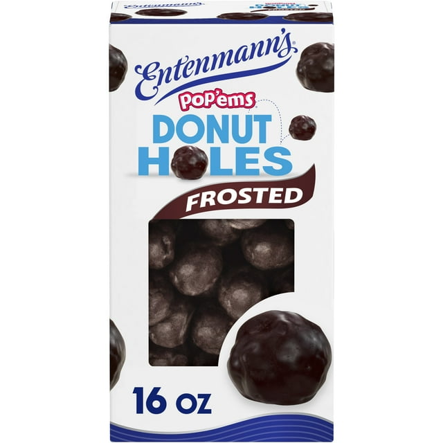 Entenmann's Pop'ems Frosted Donut Holes, 16 oz, Chocolate Donuts, Box ...