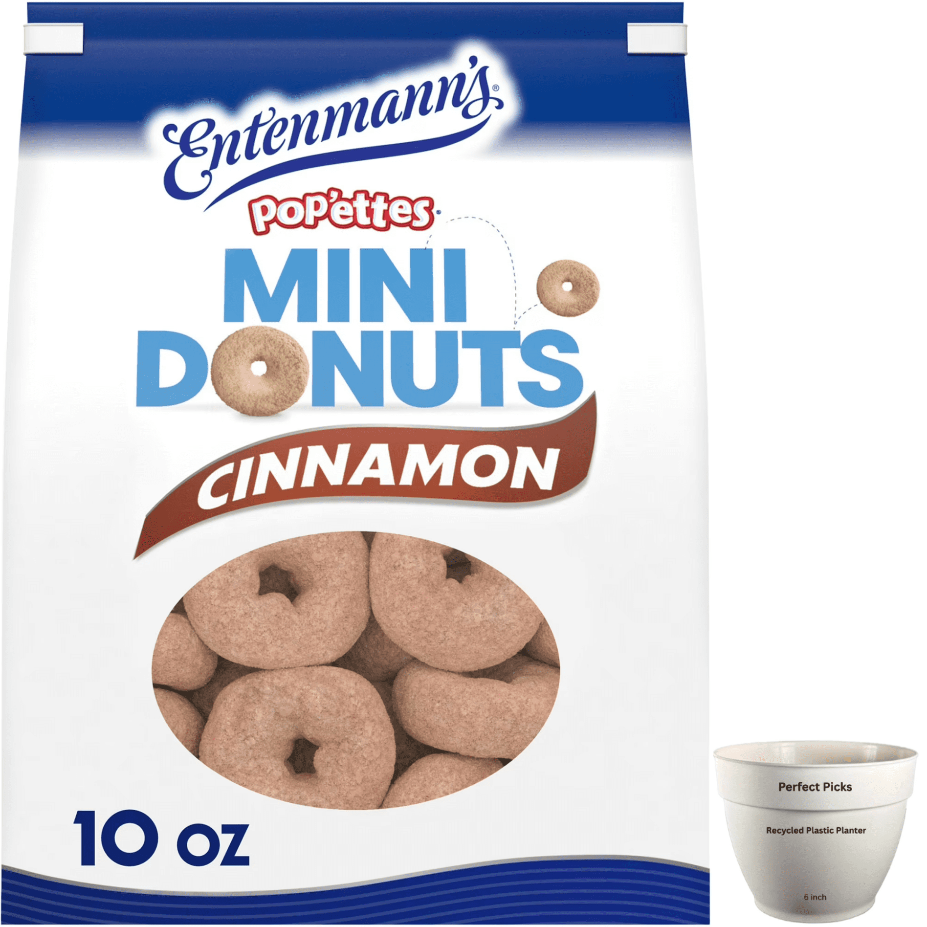 Entenmann's Pop'ettes Cinnamon Donuts, 10 oz, Mini Donuts, Bag ...