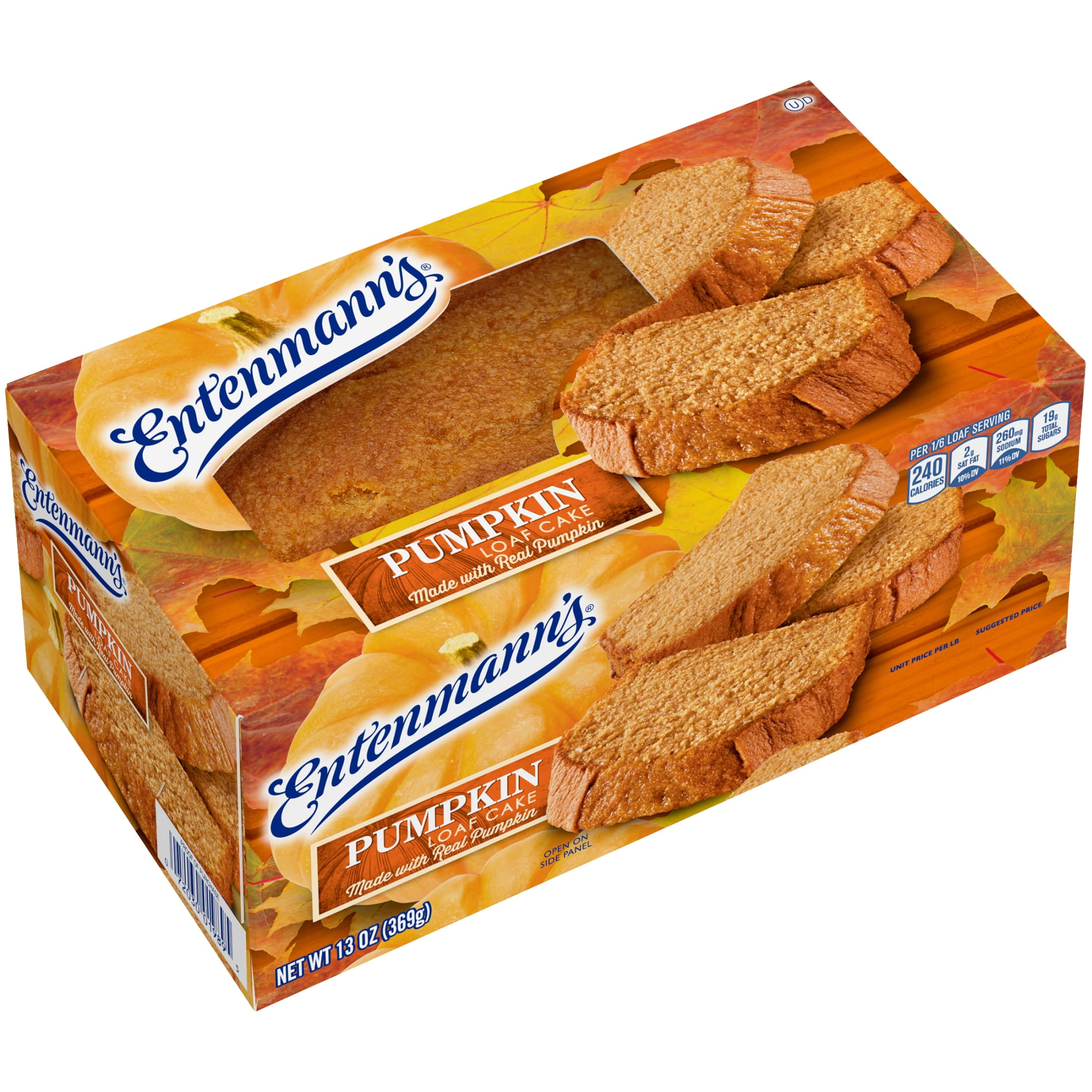 Entenmann's Pumpkin Loaf Cake, 13 oz, Loaf Cake, Box - Walmart.com