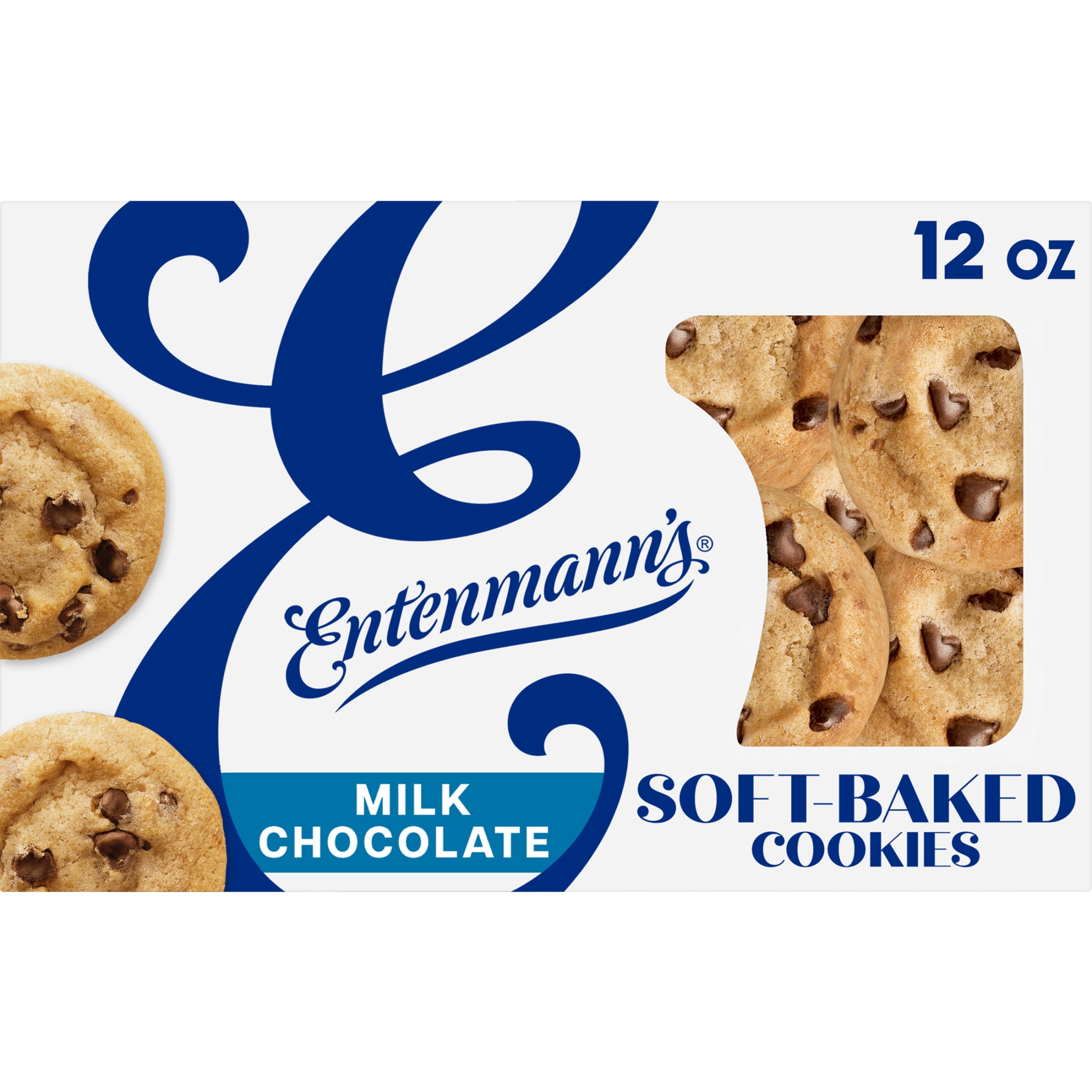 Entenmann's Soft-Baked Milk Chocolate Chip Cookies, 12 oz, Cookies, Box ...