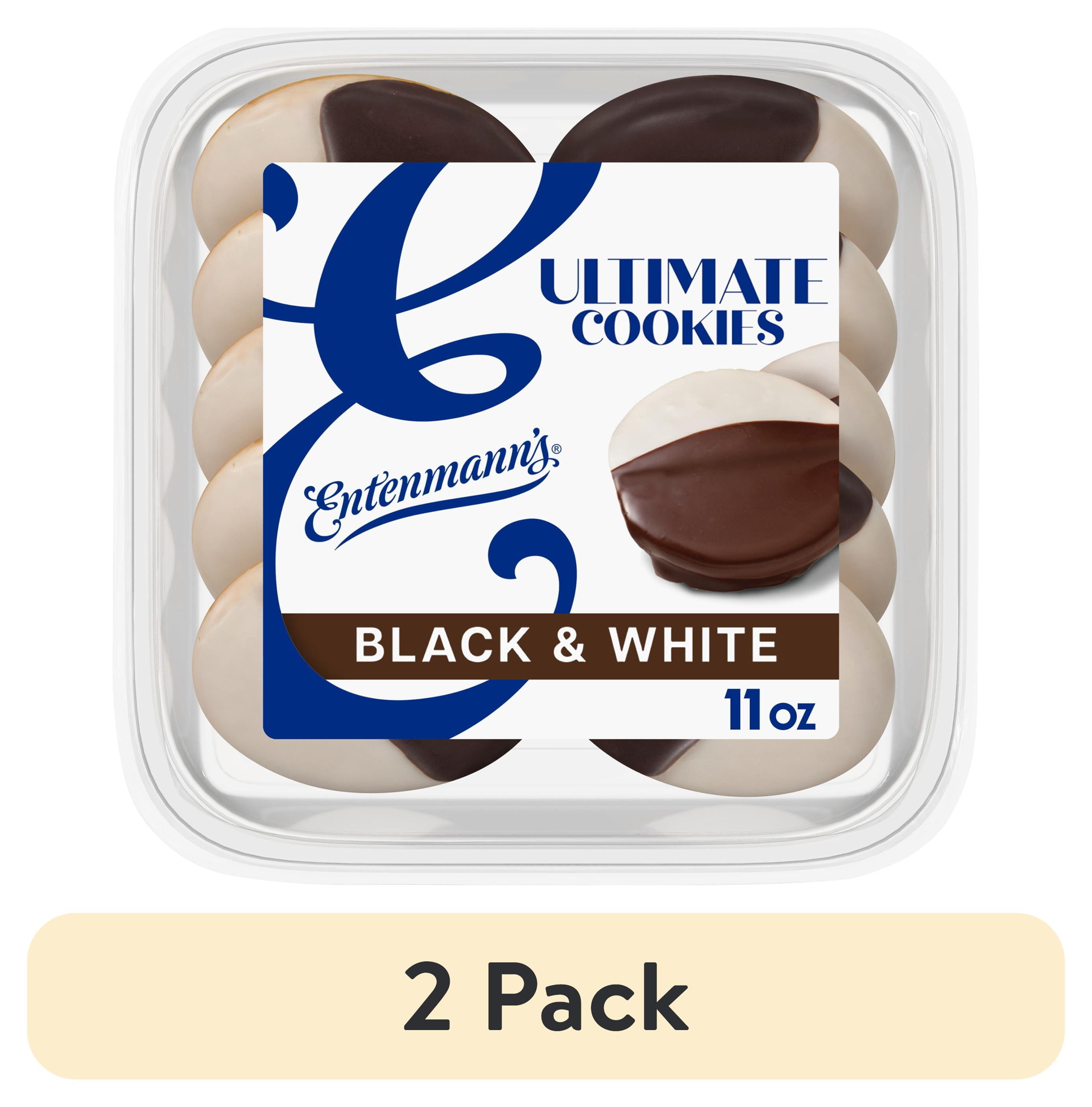 (2 pack) Entenmann's Ultimate Black & White Cookies, 11 oz, Chocolate ...