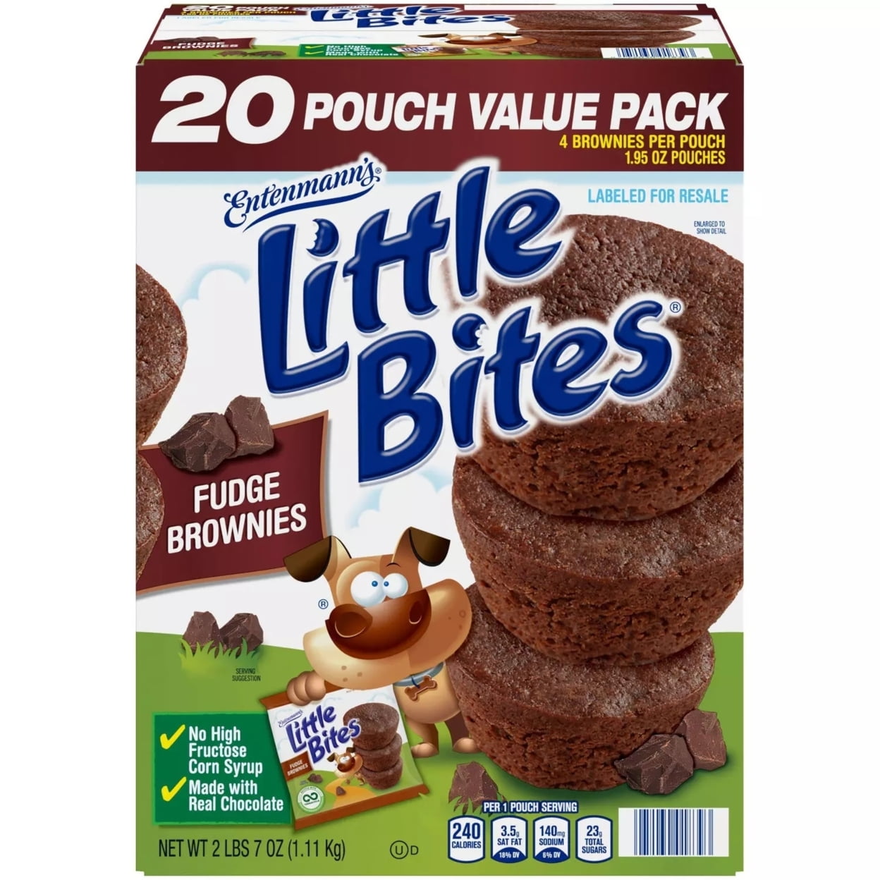 Entenmann's Little Bites Fudge Brownies, 1.95 Ounce, Mini Snack Pouches ...