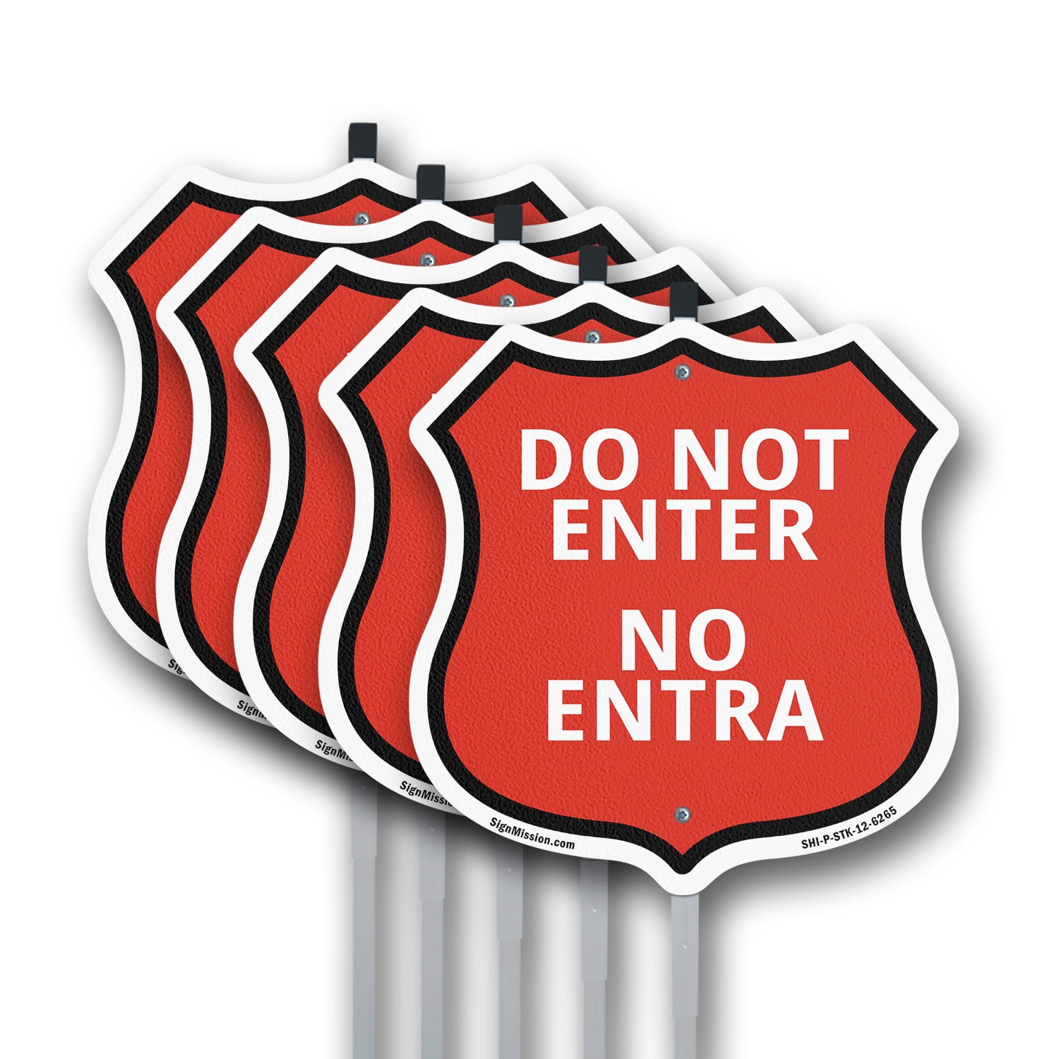 Do Not Enter Bilingual English / Spanish (5 Pack) 12 inch X 12 inch ...