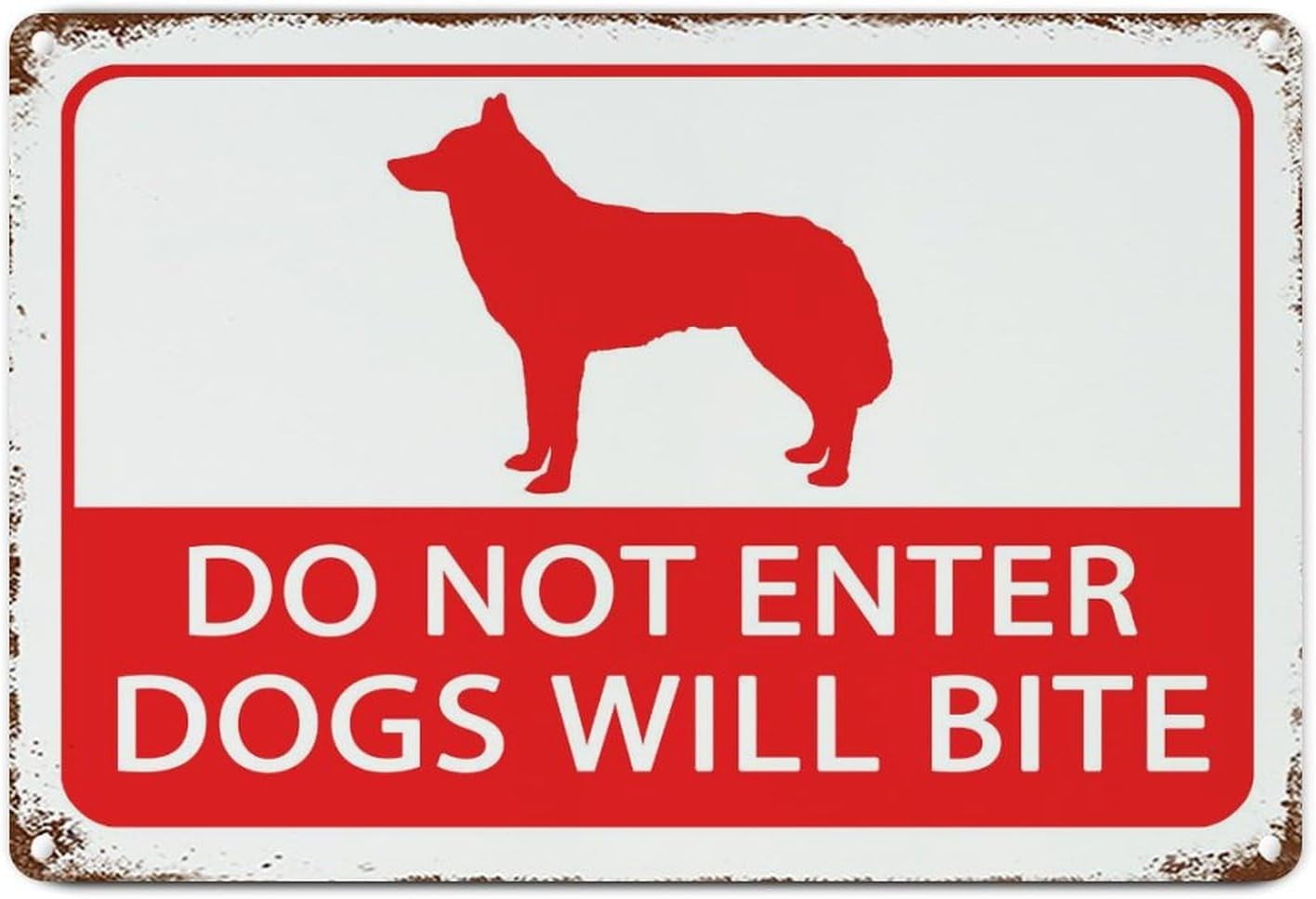 Do Not Enter Dogs Will Bite Warning Metal Sign for Inside Outside ...