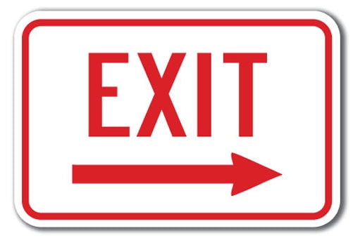 Enter-Exit Signs -Exit with right arrow Sign 12" x 18" Heavy Gauge ...