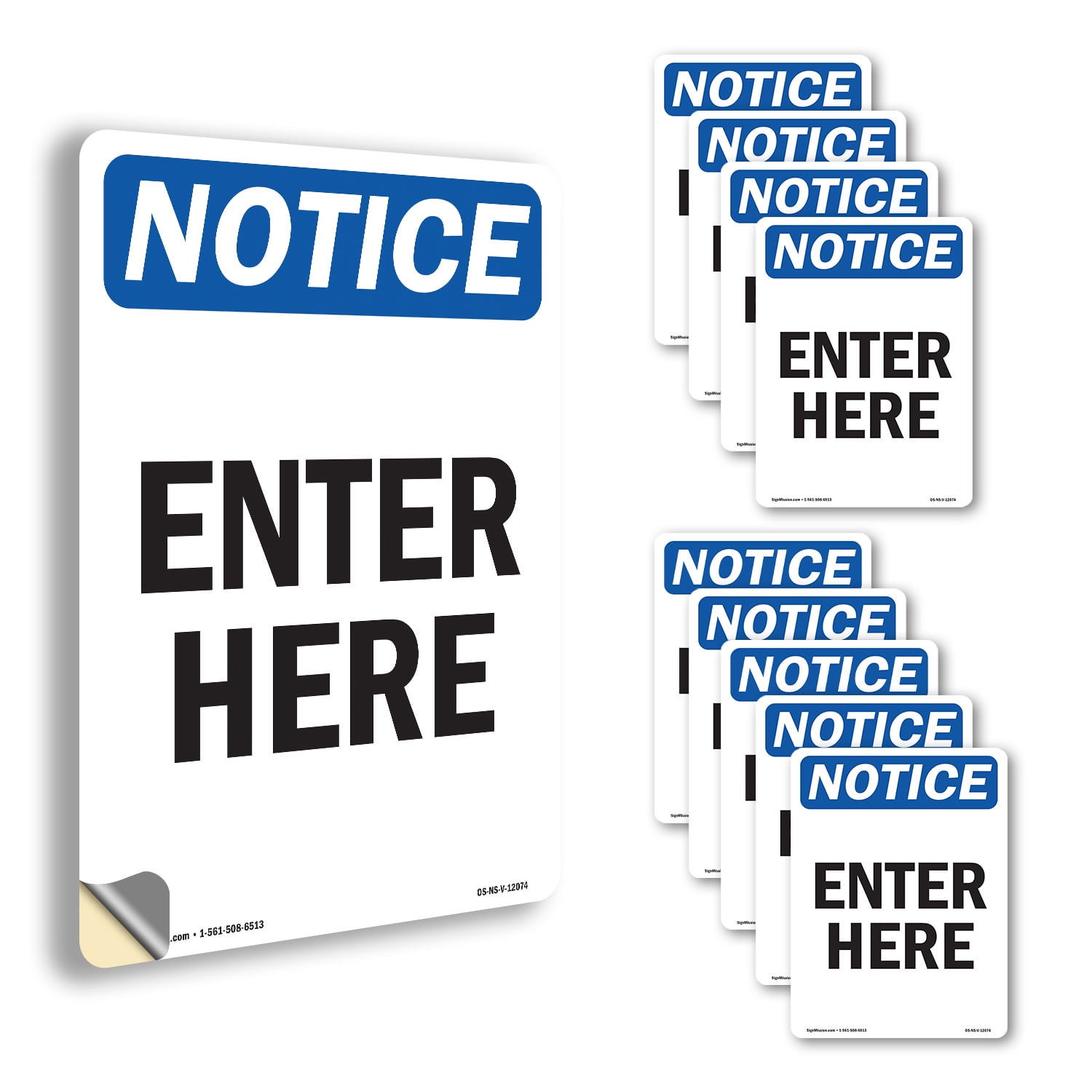 Enter Here OSHA Notice Vinyl Decal Label 14 Inch x 10 Inch - 10 Pack - Walmart.com