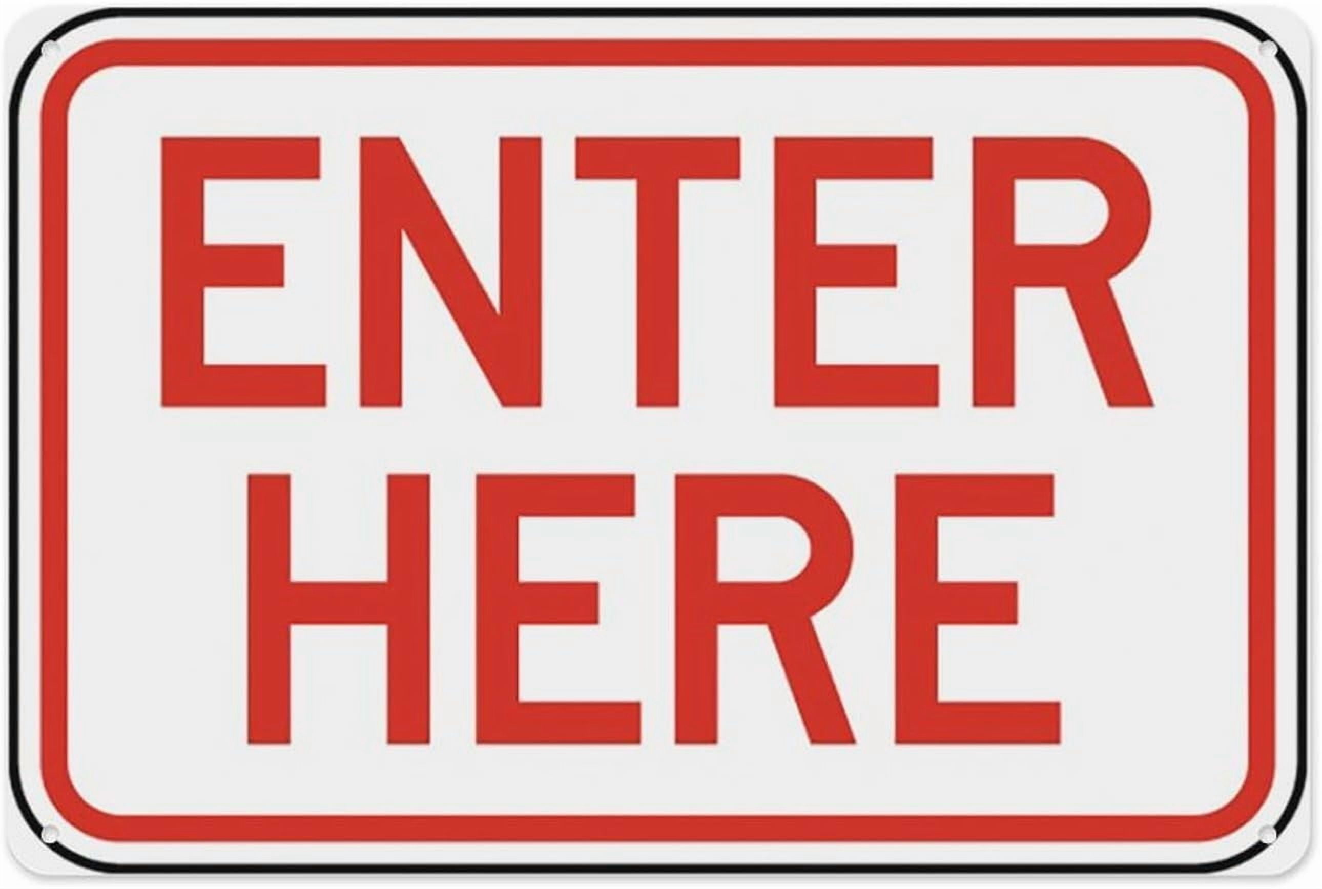 Enter Here Sign 8"x12" - Aluminum Tin Warning for Home Outdoor Garden ...