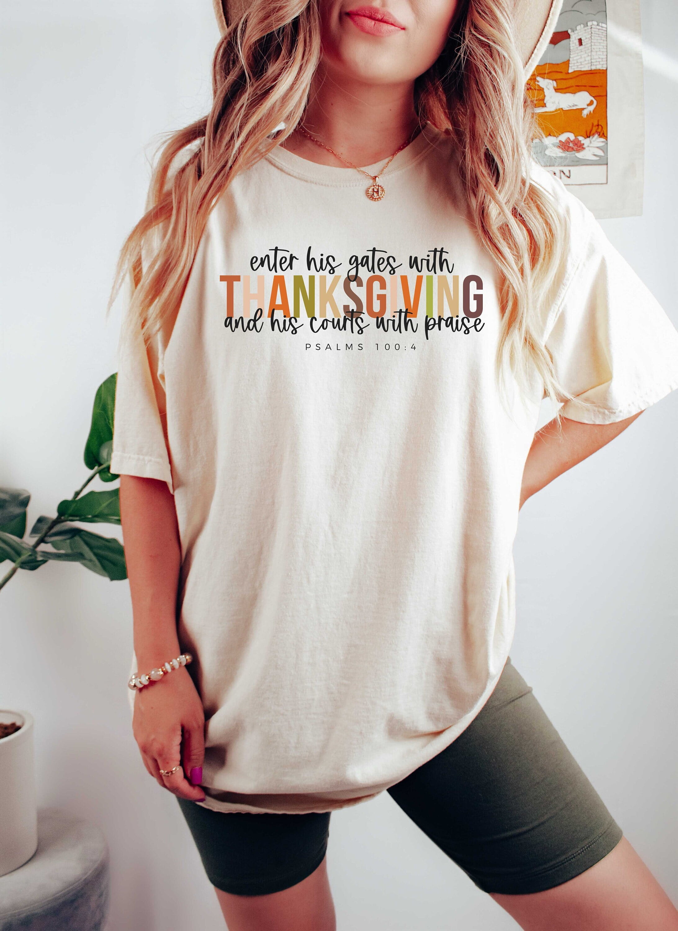 Enter His Gates With Thanksgiving Shirt, Thanksgiving Quote Tshirts ...