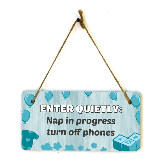 Enter Quietly: Nap In Progress Turn Off Phones 5x10 Hanging Plus Wall ...