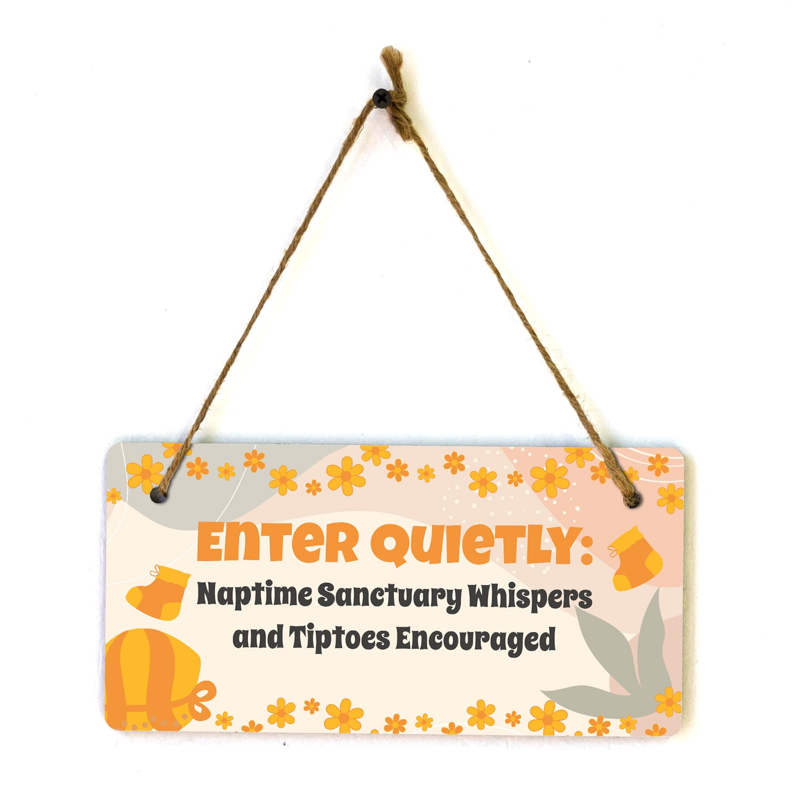 Enter Quietly: Naptime Sanctuary Whispers And Tiptoes Encouraged 5x10 Hanging Plus Wall or Door ...