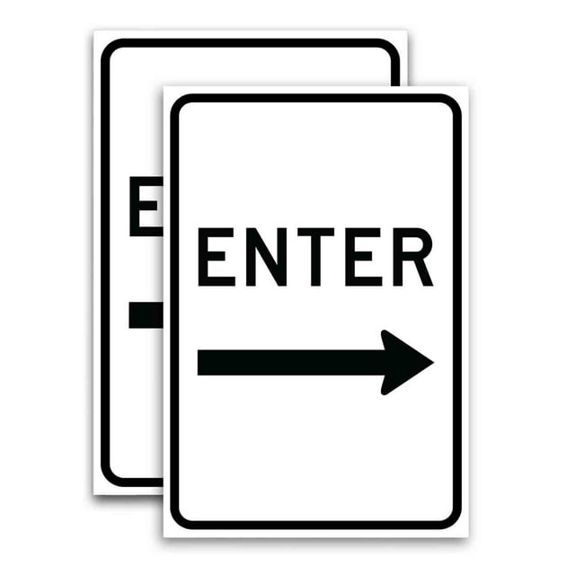 Enter Right Arrow (24" X 36") Vinyl Decal Only (Pack of 2) |Sign ...