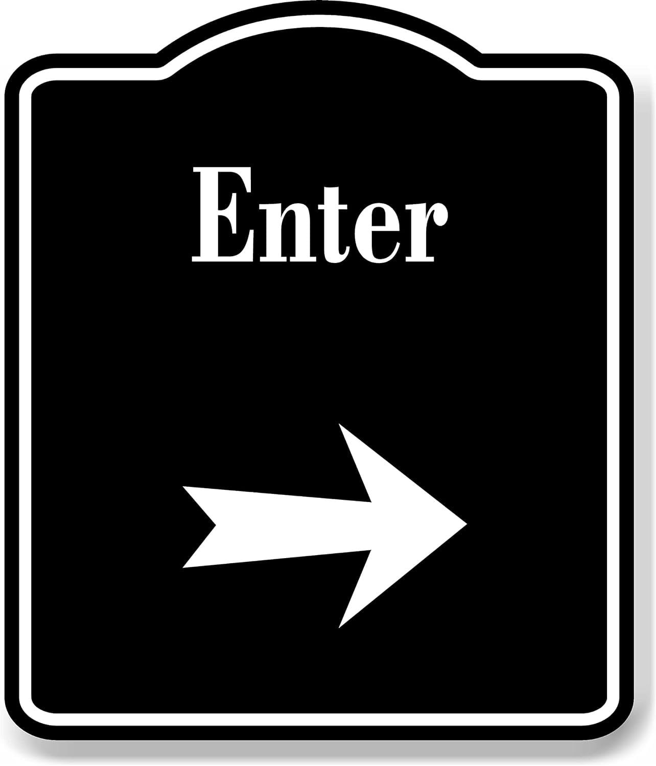 Enter Right Arrow BLACK Aluminum Composite Sign, 8.5"x10" - Walmart.com