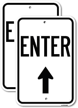 Enter Sign Enter with Up Arrow | 18" X 24" Heavy-Gauge Aluminum Rust ...