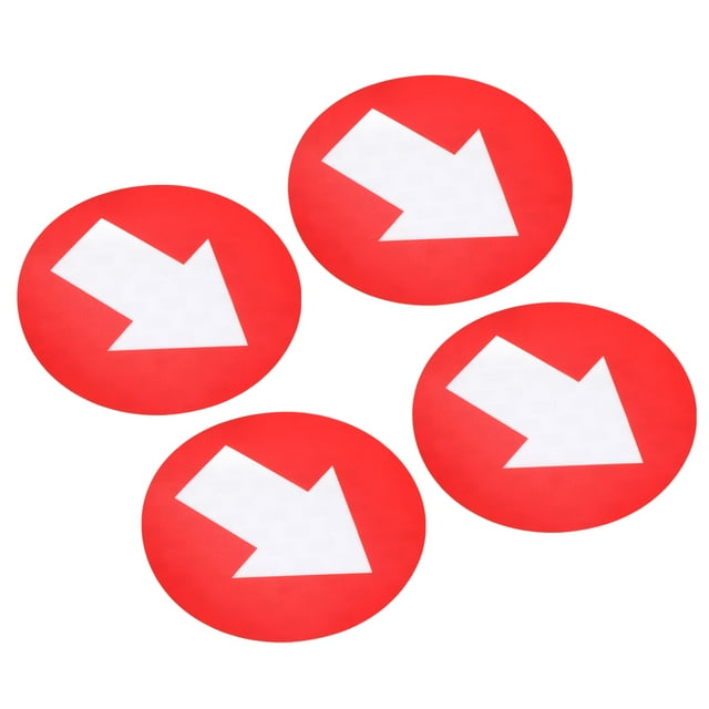 Enter Sign with Arrow 6 Inch, 6 Pack Round Red Entry Symbol with White ...