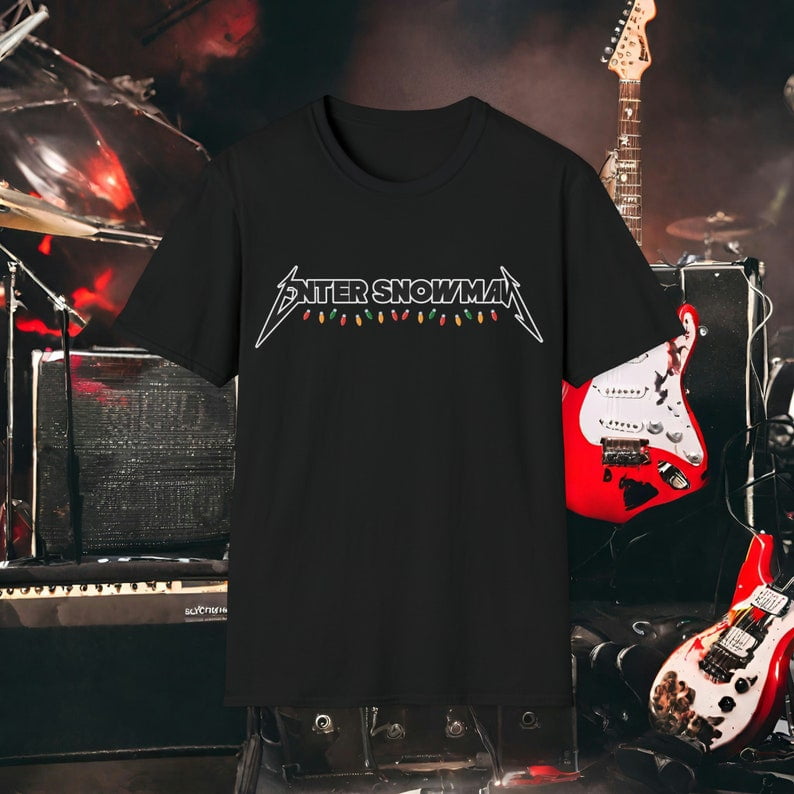 Enter Snowman Christmas T-Shirt- Me.tallica Inspired Tee - Unique ...
