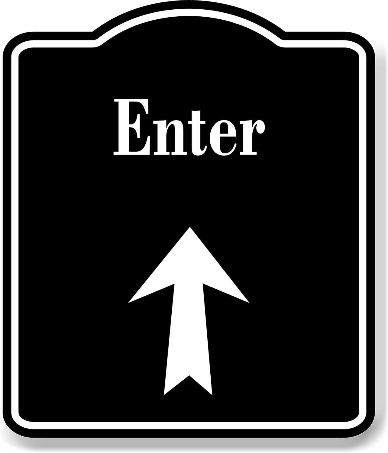 Enter Up Arrow BLACK Aluminum Composite Sign, 15"x18" - Walmart.com